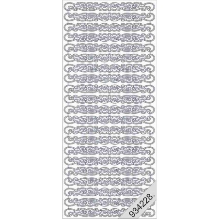 Stickers - 1020 - petites bordures arabesques - argent